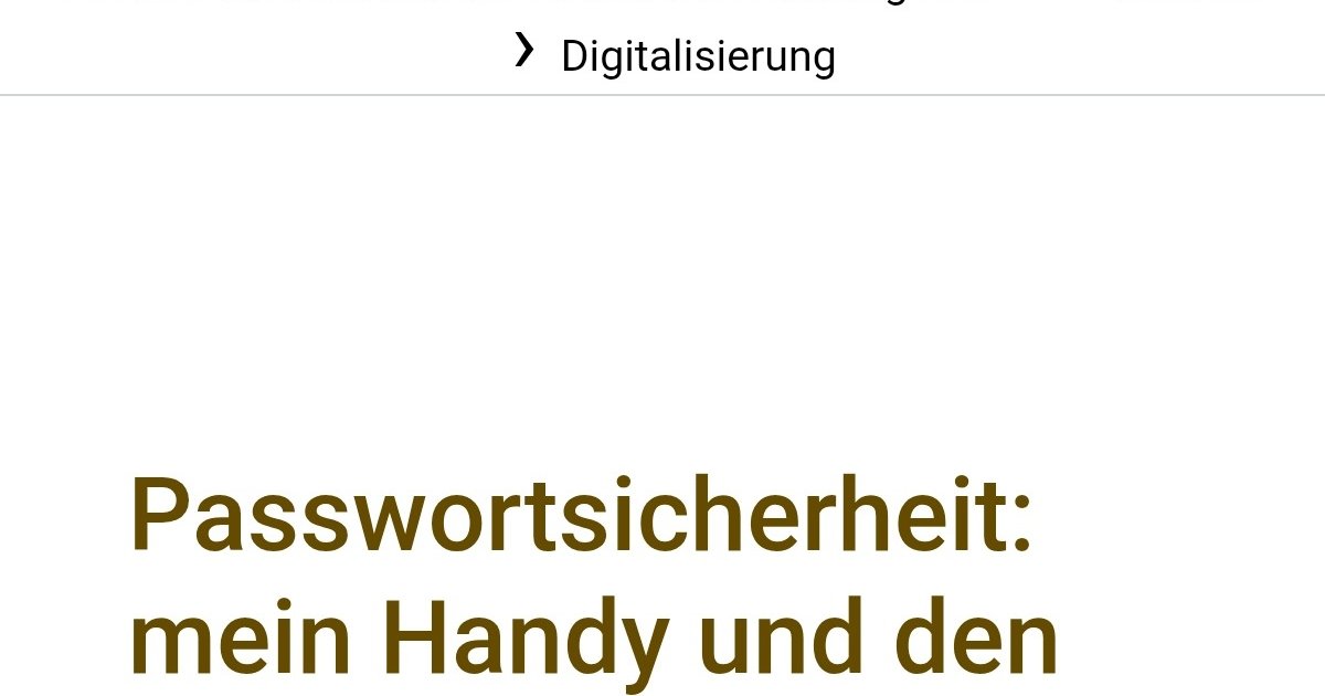 Passwortsicherheit: mein Handy und den Computer schützen ...